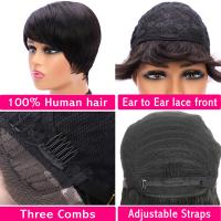 China Manufacturers Human Hair Pixie Cut Wig Perruque Advantage Soft Shiny No Tangle Shedding 0.5KG for sale