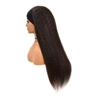 China Swiss Lace Base Material Remy Hair Grade Human Straight Hair Headband Wig for Black Women for sale