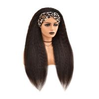 China Swiss Lace Base Material Remy Hair Grade Human Straight Hair Headband Wig for Black Women for sale