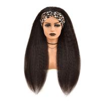 China Swiss Lace Base Material Remy Hair Grade Human Straight Hair Headband Wig for Black Women for sale