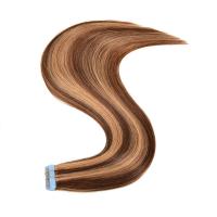 China Double Drawn Invisible Skin Weft Seamless Remy Russian Human Hair Tape In Extensions for sale