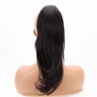 China 100% Human Hair Clip in Ponytail Extension Straight 16 Inch Raw Virgin Natural Black for sale