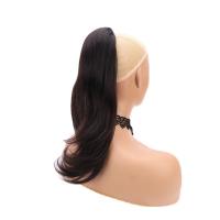 China 100% Human Hair Clip in Ponytail Extension Straight 16 Inch Raw Virgin Natural Black for sale