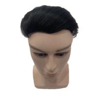 China Natural Color Men's Toupee with Custom Slicked Back Style 100% Human Hair Lace Topper for sale