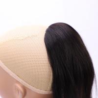China 100% Human Hair Clip in Ponytail Extension Straight 16 Inch Raw Virgin Natural Black for sale