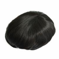 China Natural Color Men's Toupee with Custom Slicked Back Style 100% Human Hair Lace Topper for sale