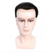 China Light Density Remy Hair Men's Toupee Full Hand Tied Technique Swiss Lace Hair System for sale