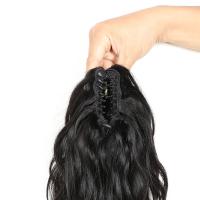 China 8-28 Inch Wavy Remy Hair Body Wave Clip Claw Ponytail Hair Extensions for Black Women for sale