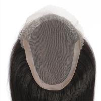 China Light Density Remy Hair Men's Toupee Full Hand Tied Technique Swiss Lace Hair System for sale