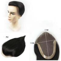 China Light Density Remy Hair Men's Toupee Full Hand Tied Technique Swiss Lace Hair System for sale