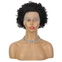 China Swiss Lace Human Hair Wig Bouncy Straight Fringe Pixie Cut Wig for All Colors Newest for sale