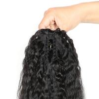 China 0.2kg Drawstring Human Hair Kinky Straight Ponytail Extensions for Women 2022 for sale