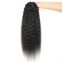 China 0.2kg Drawstring Human Hair Kinky Straight Ponytail Extensions for Women 2022 for sale