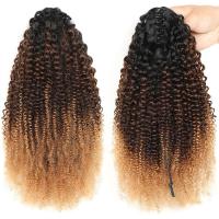 China 100% Top Human Hair BSM Afro Curly Ponytail Hair Bundles 18 to 20 Inch Ombre T1B/4/27 for sale