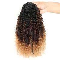 China 100% Top Human Hair BSM Afro Curly Ponytail Hair Bundles 18 to 20 Inch Ombre T1B/4/27 for sale