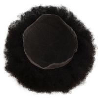 China Toupee Texture 24mm Afro Kinky Curly Swiss Lace Men Hair Units Natural Human Hair Wig for sale