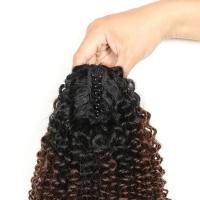 China 100% Top Human Hair BSM Afro Curly Ponytail Hair Bundles 18 to 20 Inch Ombre T1B/4/27 for sale