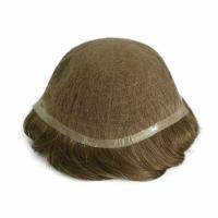 China Natural Lace PU Men Toupee for 100% Human Hair Man Weave Wigs Hairpieces Unit Patch System for sale