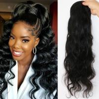 China Customized Body Wave Wrap Black Hair Piece with Shedding and Tangle Free Advantage for sale