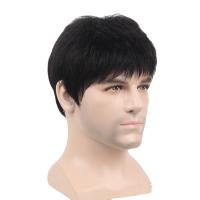 China Light Brown Lace Brazilian Human Hair Mens Full Lace Wig with Machine Made Technique for sale