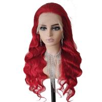 China Body Wave Cherry Red Afro Human Hair Wigs for Black Women in Small/Large/Average Size for sale
