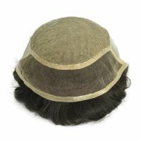 China 100% Real Human Hair Men Toupee Hand-Woven Invisible Balding Hair Patch with PU Skin and Swiss Lace for sale