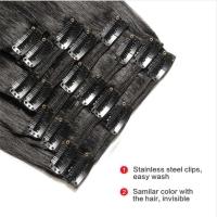 China Full Cuticle Straight Hair Clip Ins Raw Indian Real Hair Extensions for Black Women for sale