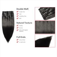 China Full Cuticle Straight Hair Clip Ins Raw Indian Real Hair Extensions for Black Women for sale