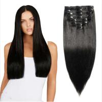 China Full Cuticle Straight Hair Clip Ins Raw Indian Real Hair Extensions for Black Women for sale