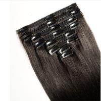 China Full Cuticle Straight Hair Clip Ins Raw Indian Real Hair Extensions for Black Women for sale
