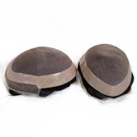 China Toupee Density 100% 100% Human Hair Replacement with NPU and Lace Around for sale