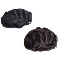 China Toupee Density 100% 100% Human Hair Replacement with NPU and Lace Around for sale