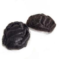 China Toupee Density 100% 100% Human Hair Replacement with NPU and Lace Around for sale