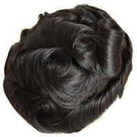 China Full Hand Made Natural Hairline Lace Base Men's Toupee Hairpiece with Bleached Knots for sale