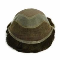 China 6 Inch Lace Base Human Hair Replacement High Density Front Mesh Hair System for Men for sale