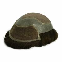 China 6 Inch Lace Base Human Hair Replacement High Density Front Mesh Hair System for Men for sale