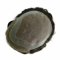 China 6 Inch Lace Base Human Hair Replacement High Density Front Mesh Hair System for Men for sale