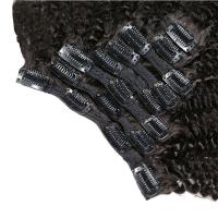 China 12 A Grade 1B Natural Color Remy Raw Virgin Brazilian Afro Kinky Curly Clip-in Hair for sale