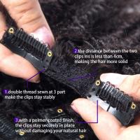 China 12 A Grade 1B Natural Color Remy Raw Virgin Brazilian Afro Kinky Curly Clip-in Hair for sale