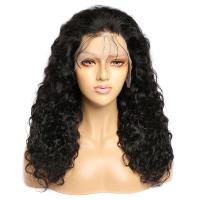 China 14-28 Inch Remy Hair Water Wave Frontal Human Hair Wigs with Pre Pucked Bleached Knots for sale