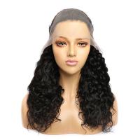 China 14-28 Inch Remy Hair Water Wave Frontal Human Hair Wigs with Pre Pucked Bleached Knots for sale