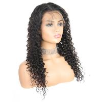 China 150% 180% Density Curly Deep Wave Frontal Wig with Human Virgin Hair Natural Women for sale