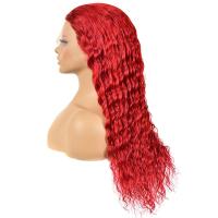 China 150% 180% Density Curly Deep Wave Frontal Wig with Human Virgin Hair Natural Women for sale