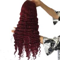 China Brazilian Virgin Hair Deep Wave Curly HD Lace Frontal Long Wig with Human Hair Type for sale