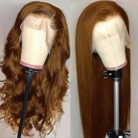 China Average Size 100% Human Hair Red Brown Highlight Body Wave HD Lace Wig Raw Hair Vendor for sale
