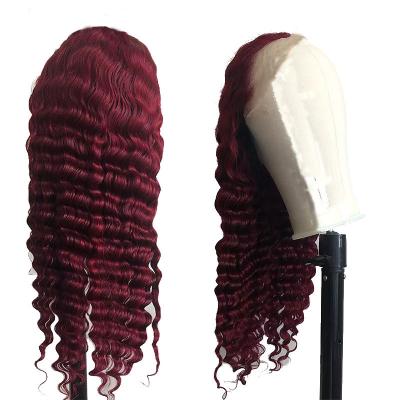 China The 13*4 Transparent Brazilian Lace Front Deep Wave Human Hair Wigs with Full Cuticle for sale