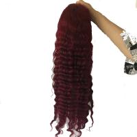 China The 13*4 Transparent Brazilian Lace Front Deep Wave Human Hair Wigs with Full Cuticle for sale