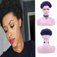 China Real Virgin Brazilian Afro Curly Human Hair Topper for Women Half Man Made Technique for sale