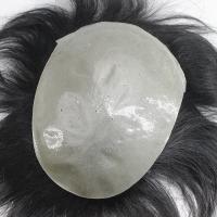 China The Perfect Solution for Men Real Remy Hair Topper Replacement System in 1B Black for sale