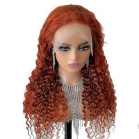 China Swiss Lace Base Material Transparent Deep Wave Front Lace Human Hair Wigs for Women for sale